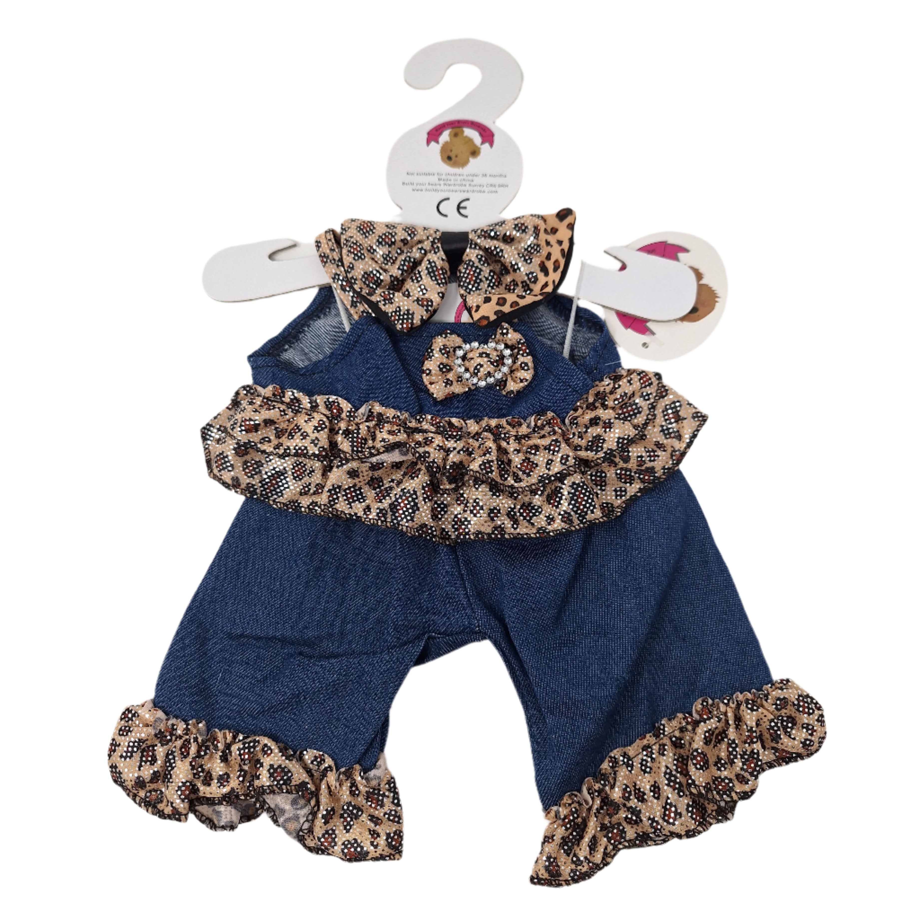 16" Leopard Chic Jumpsuit - Denim with Leopard Print Accents – Build ...